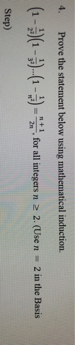 Solved Prove the statement below using mathematical | Chegg.com