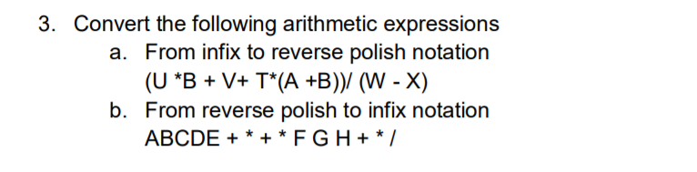 Solved 3. Convert the following arithmetic expressions a. | Chegg.com