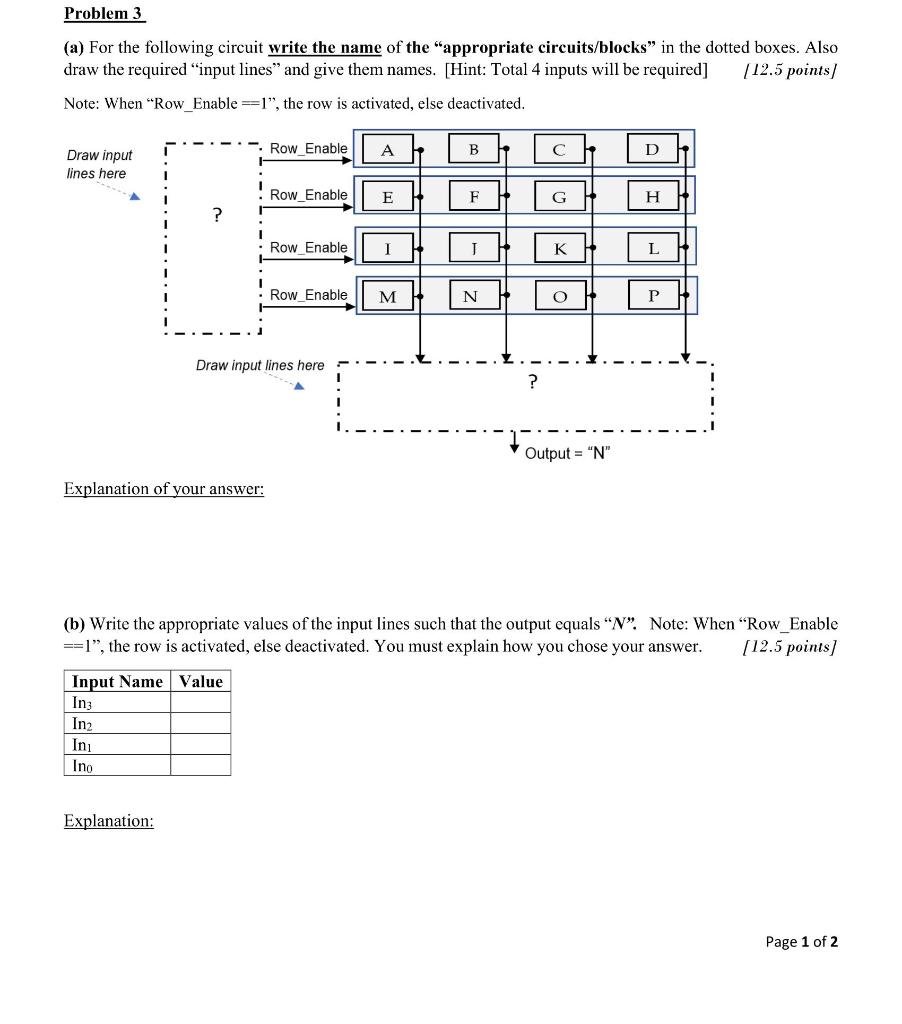Solved (a) For the following circuit write the name of the | Chegg.com