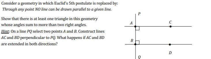 Solved Consider A Geometry In Which Euclids 5th Postulate