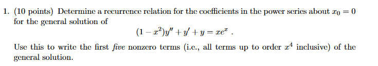 Solved 1 10 Points Determine A Recurrence Relation For