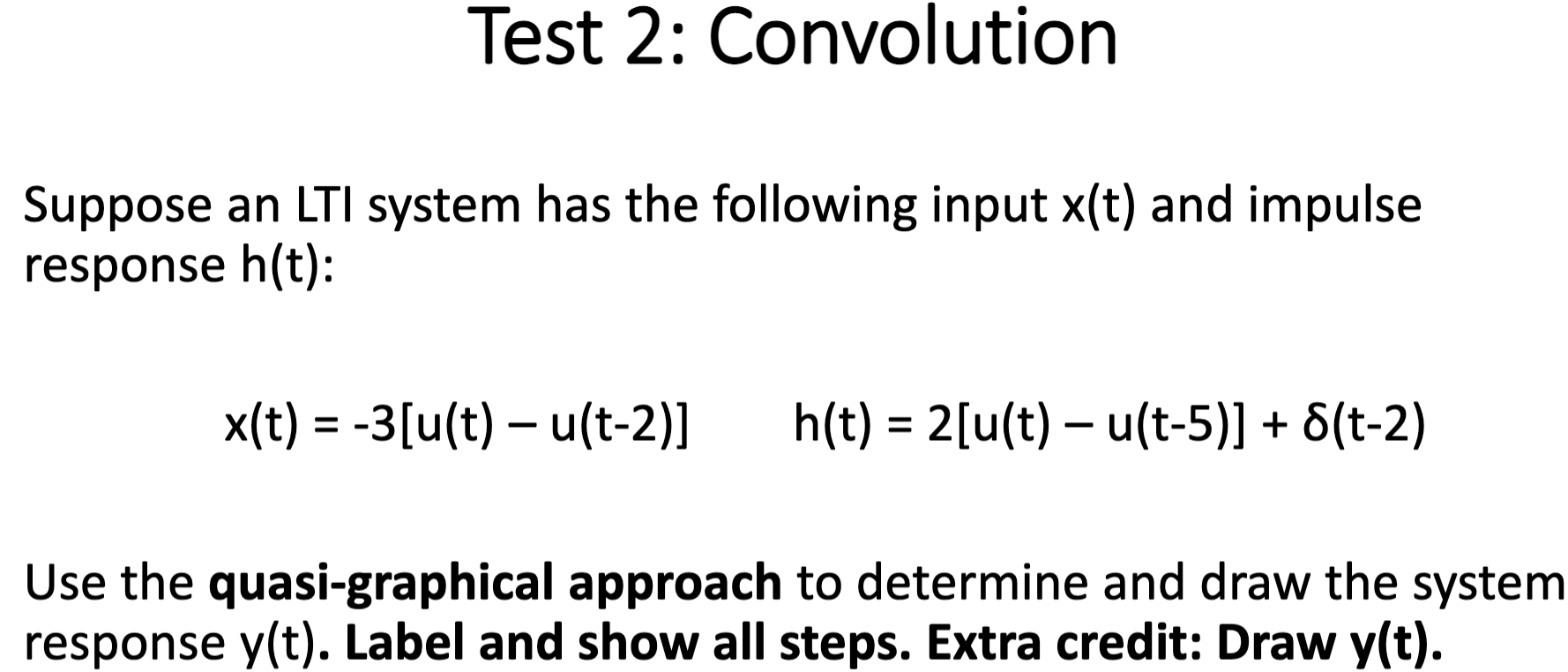 Solved Test 2: Convolution Suppose an LTI system has the | Chegg.com