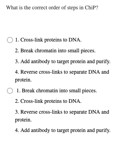 Solved What is the correct order of steps in Chip? 1. | Chegg.com