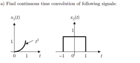a) ﻿Find continuous time convolution of following | Chegg.com