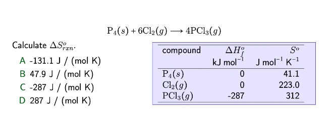 Solved P4(s) +6C12(9) 4PC13(9) compound SO Calculate ASörn A | Chegg.com