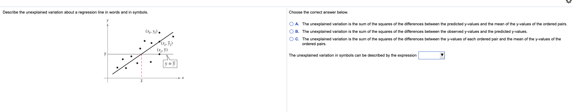 Solved Describe the unexplained variation about a regression | Chegg.com