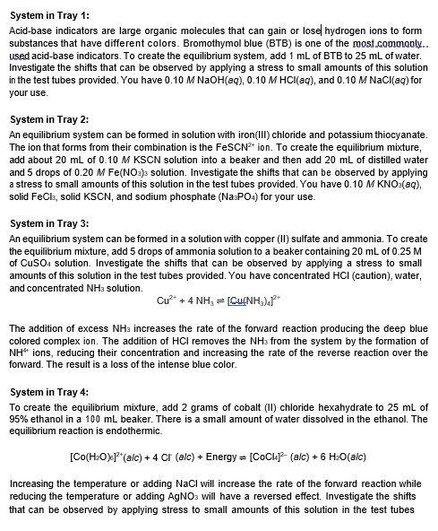 Solved System in Tray 1: Acid-base indicators are large | Chegg.com