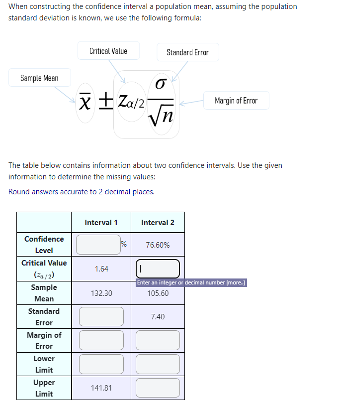 Solved When constructing the confidence interval a | Chegg.com