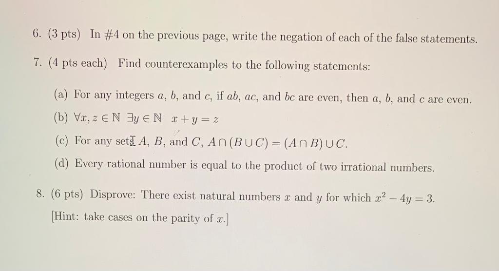 Solved 1. (8 pts) For any sets A and B, prove that AUB= An B | Chegg.com
