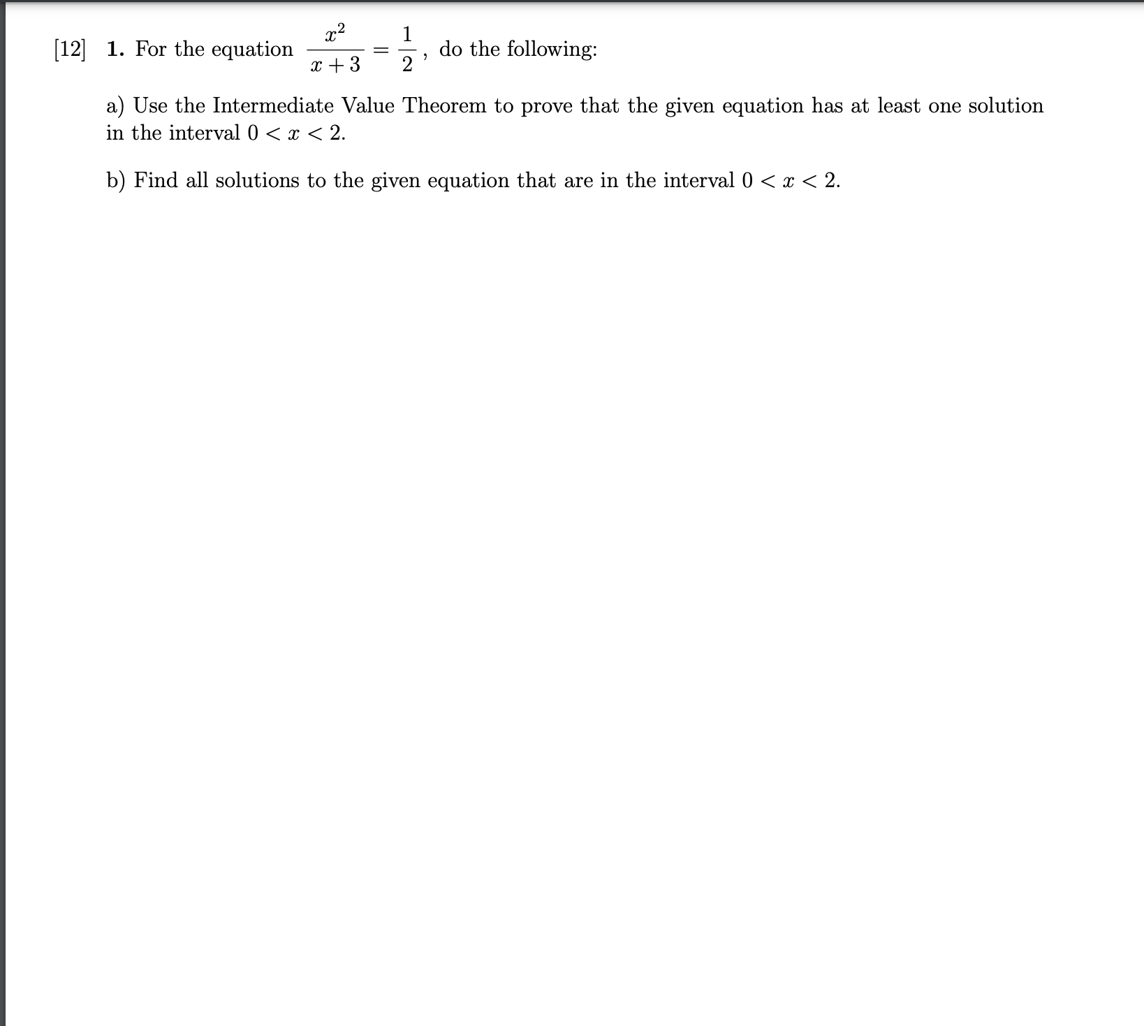 Solved 12] 1. For the equation x+3x2=21, do the following: | Chegg.com