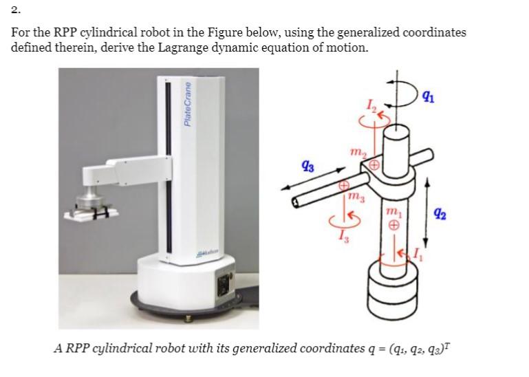 Solved 2. For the RPP cylindrical robot in the Figure below, | Chegg.com