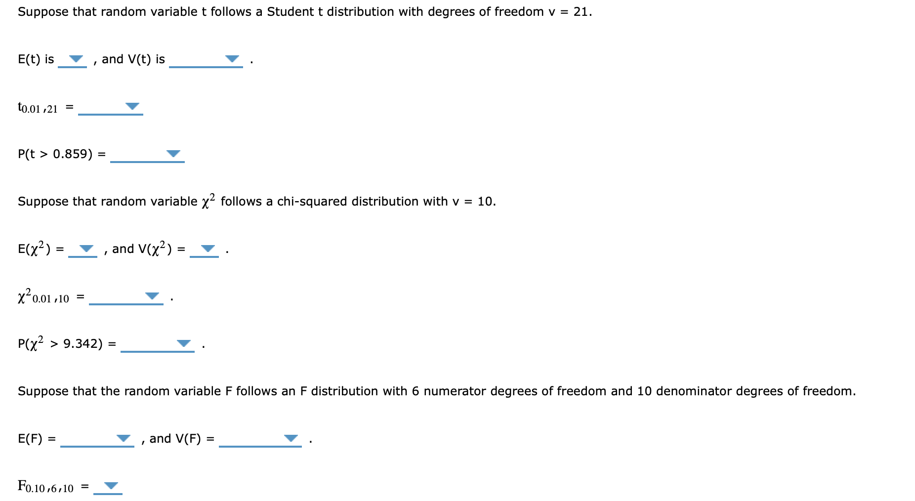 Solved Suppose that random variable t follows a Student t | Chegg.com