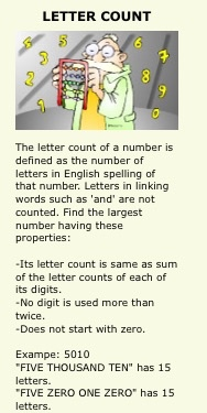Solved LETTER COUNT The letter count of a number is defined | Chegg.com