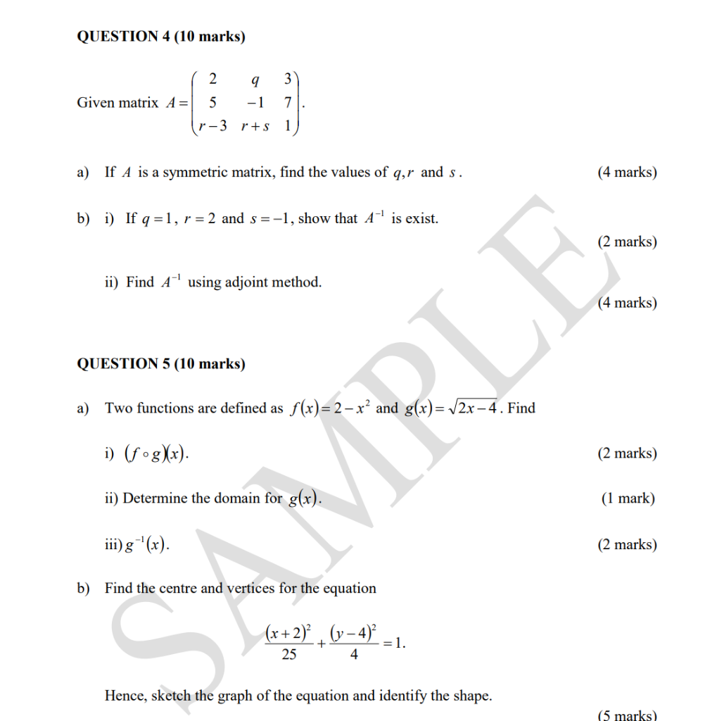 Solved Given matrix A=⎝⎛25r−3q−1r+s371⎠⎞ a) If A is a | Chegg.com