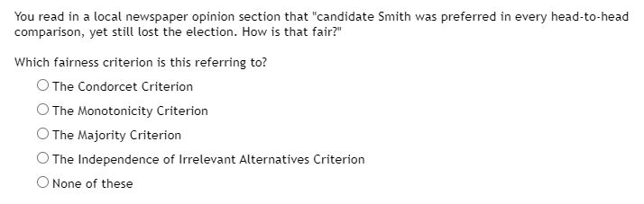 Solved You read in a local newspaper opinion section that | Chegg.com