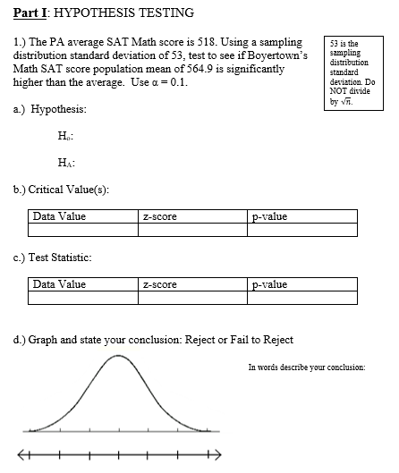 Solved \begin{tabular}{l|l|} 1.) The PA average SAT Math | Chegg.com