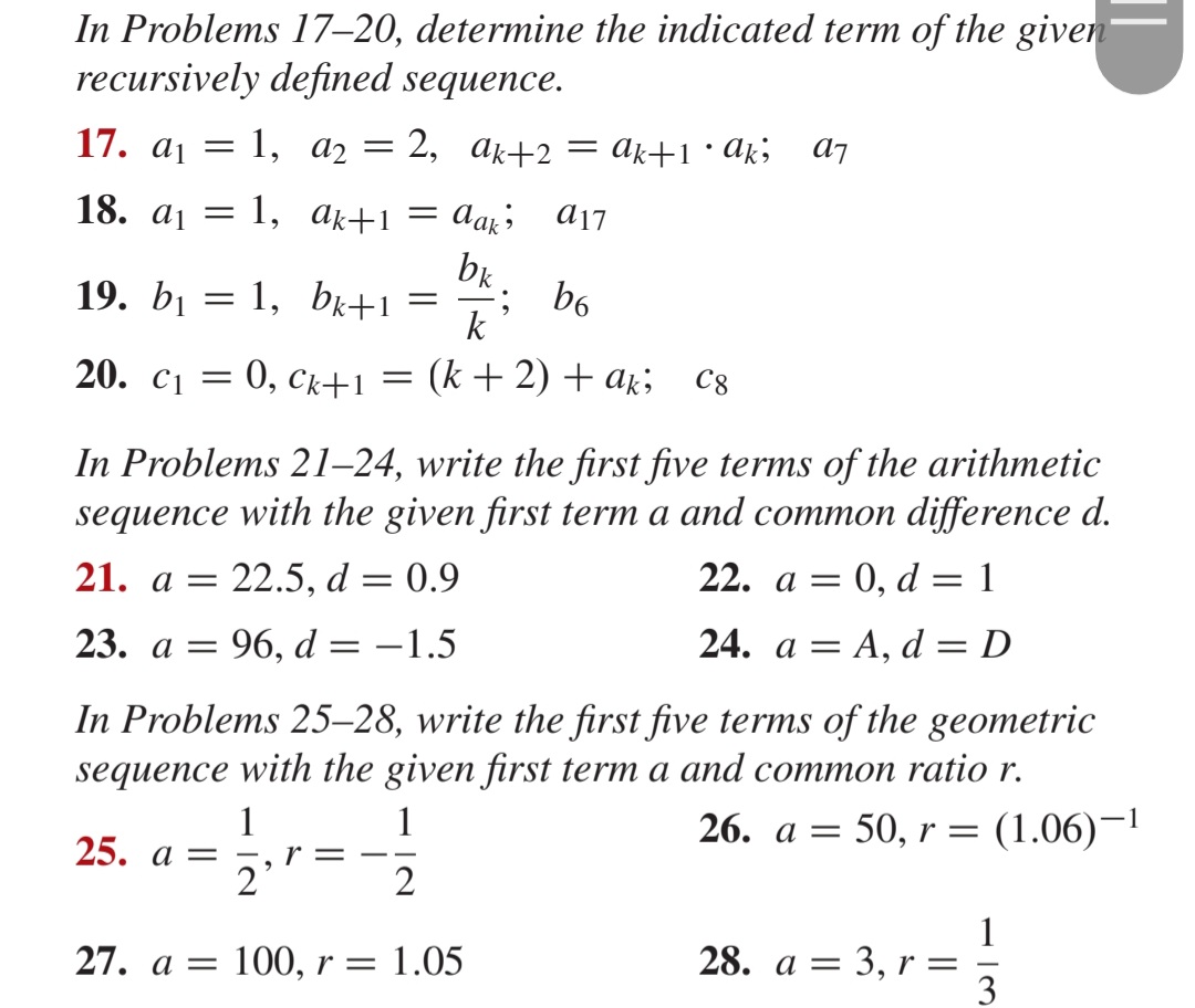 Solved In Problems 17-20, determine the indicated term of | Chegg.com