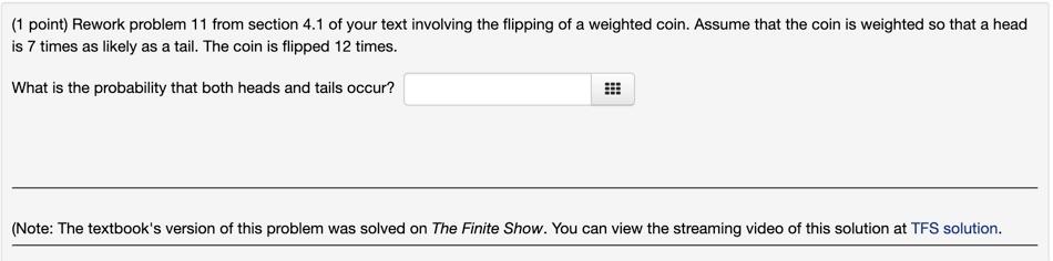 Solved (1 point) Rework problem 11 from section 4.1 of your | Chegg.com