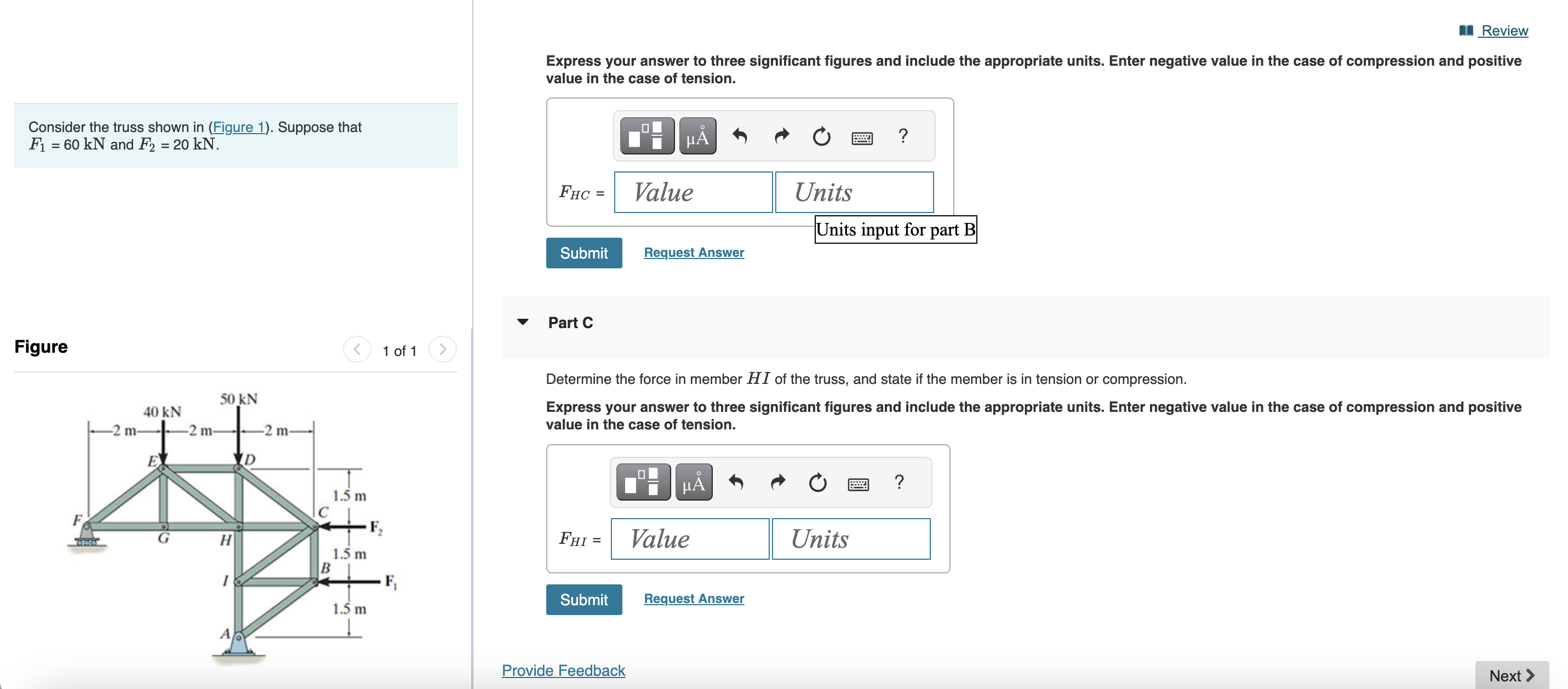 Solved Consider the truss shown in (Figure 1). Suppose that | Chegg.com