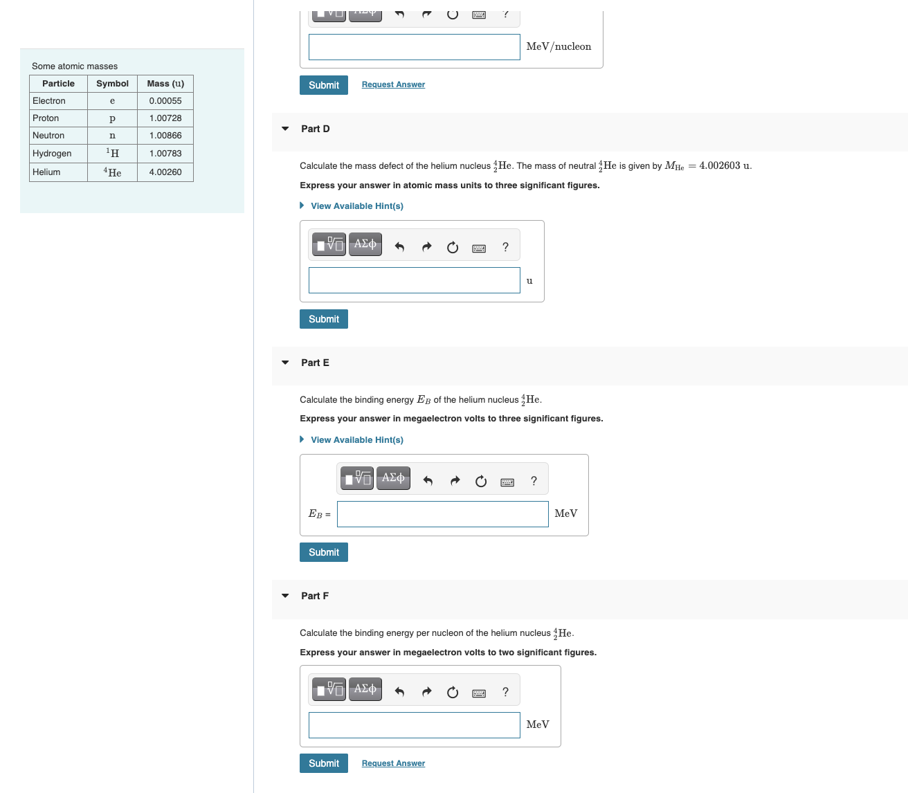 Solved Calculate the binding energy EB of the nitrogen | Chegg.com