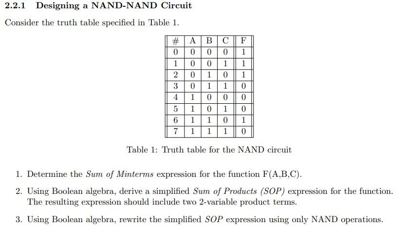 Solved 2.2.1 Designing a NAND-NAND Circuit Consider the | Chegg.com