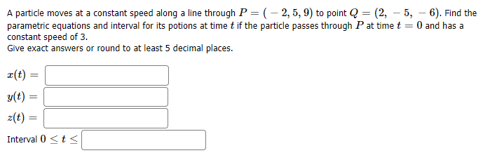 Solved A particle moves at a constant speed along a line | Chegg.com
