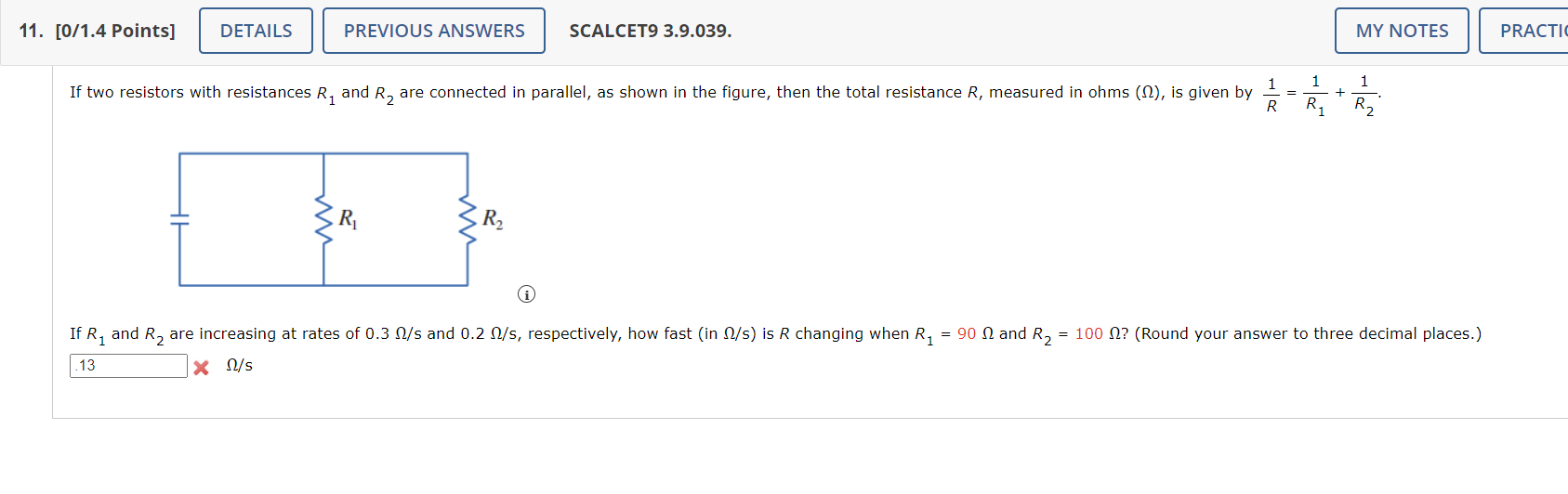 Solved If two resistors with resistances R1 and R2 are | Chegg.com