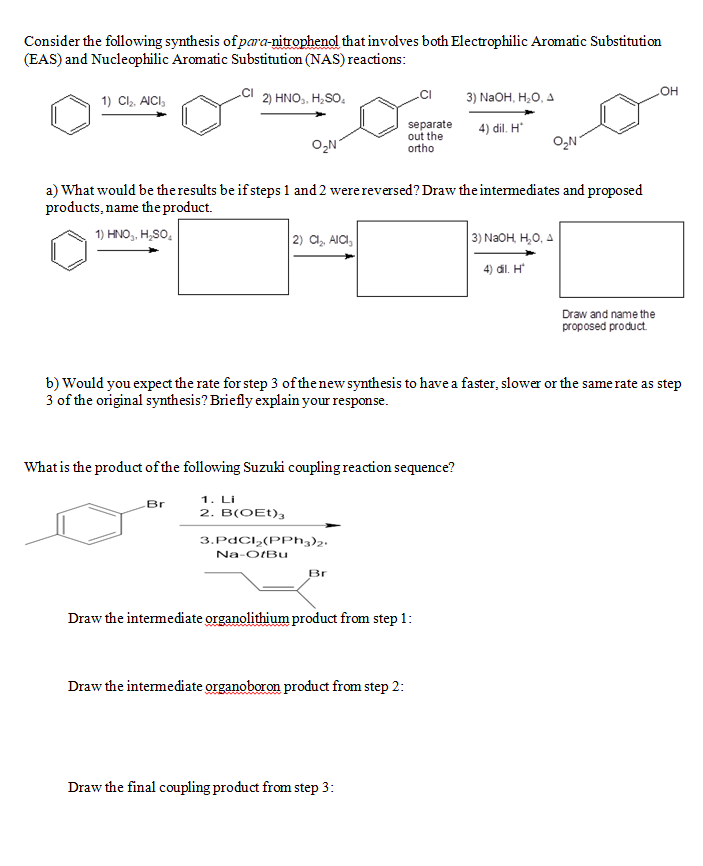 Solved Consider the following synthesis of para-nitrophenol | Chegg.com