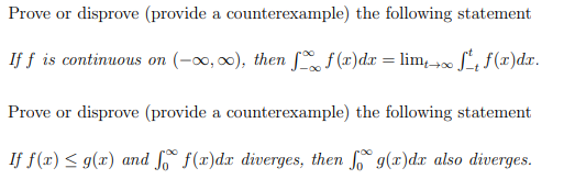 Solved Prove or disprove (provide a counterexample) the | Chegg.com