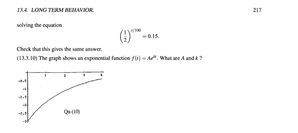 Solved 13.4. LONG TERM BEHAVIOR. 217 solving the equation | Chegg.com