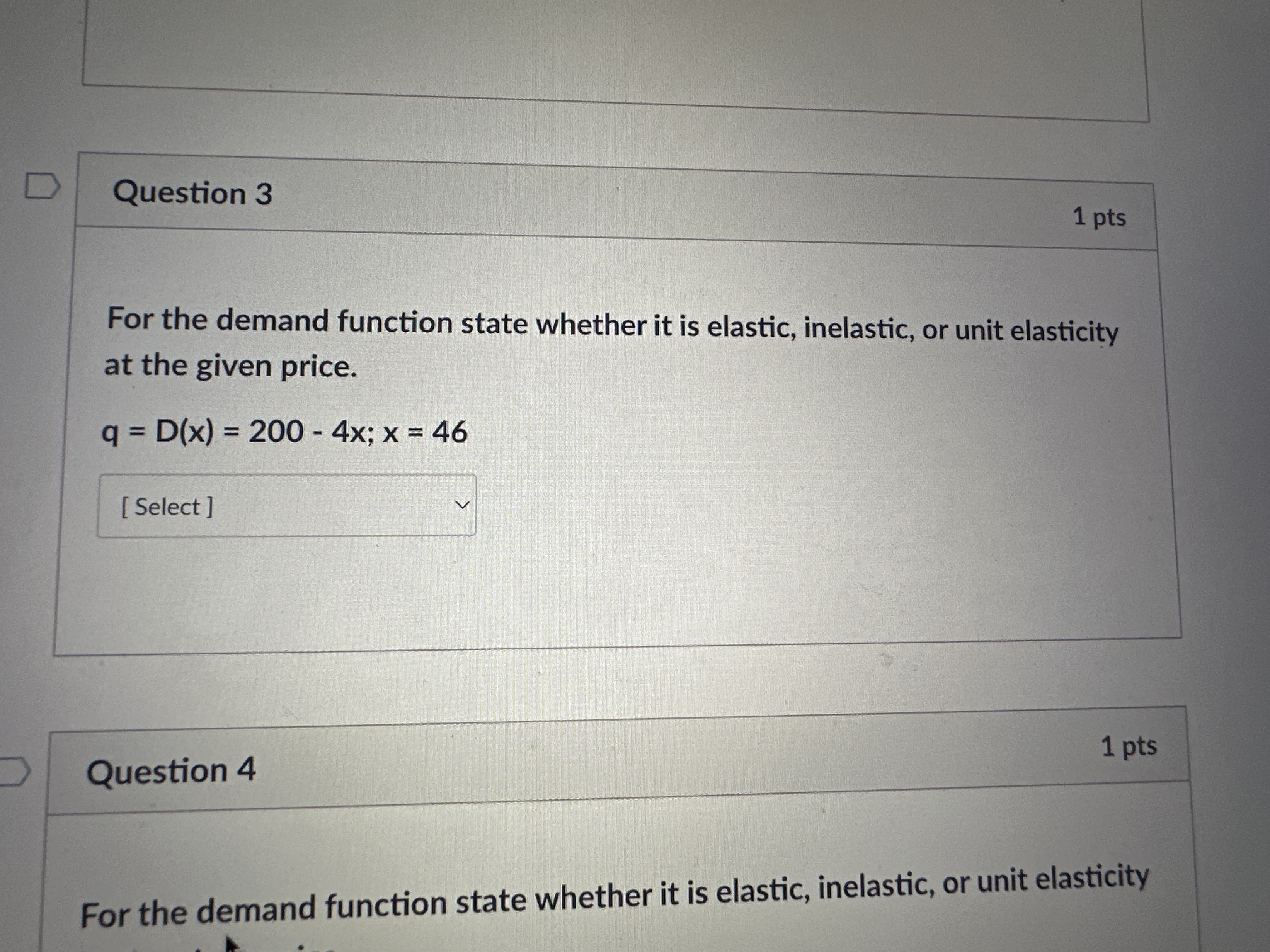 Solved Question 3For the demand function state whether it is | Chegg.com