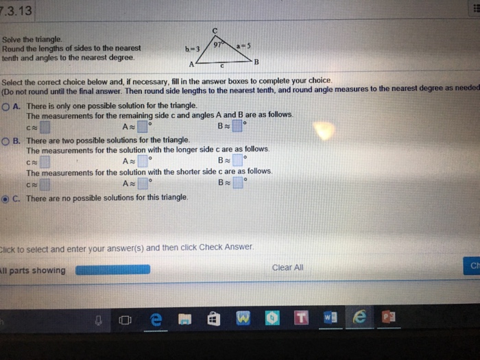 Solved Solve the triangle. Round the lengths of sides to | Chegg.com