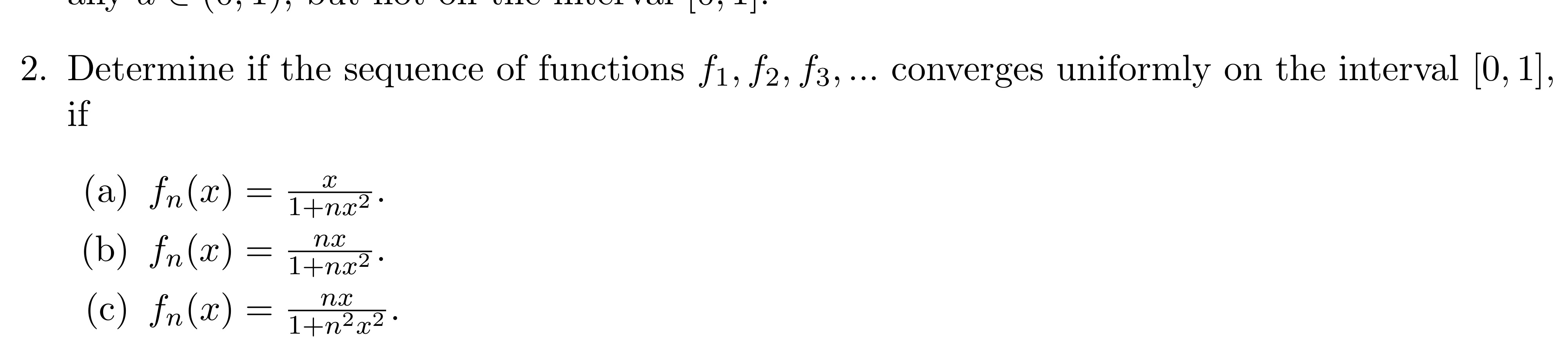 Solved Determine if ﻿the sequence of ﻿functions | Chegg.com