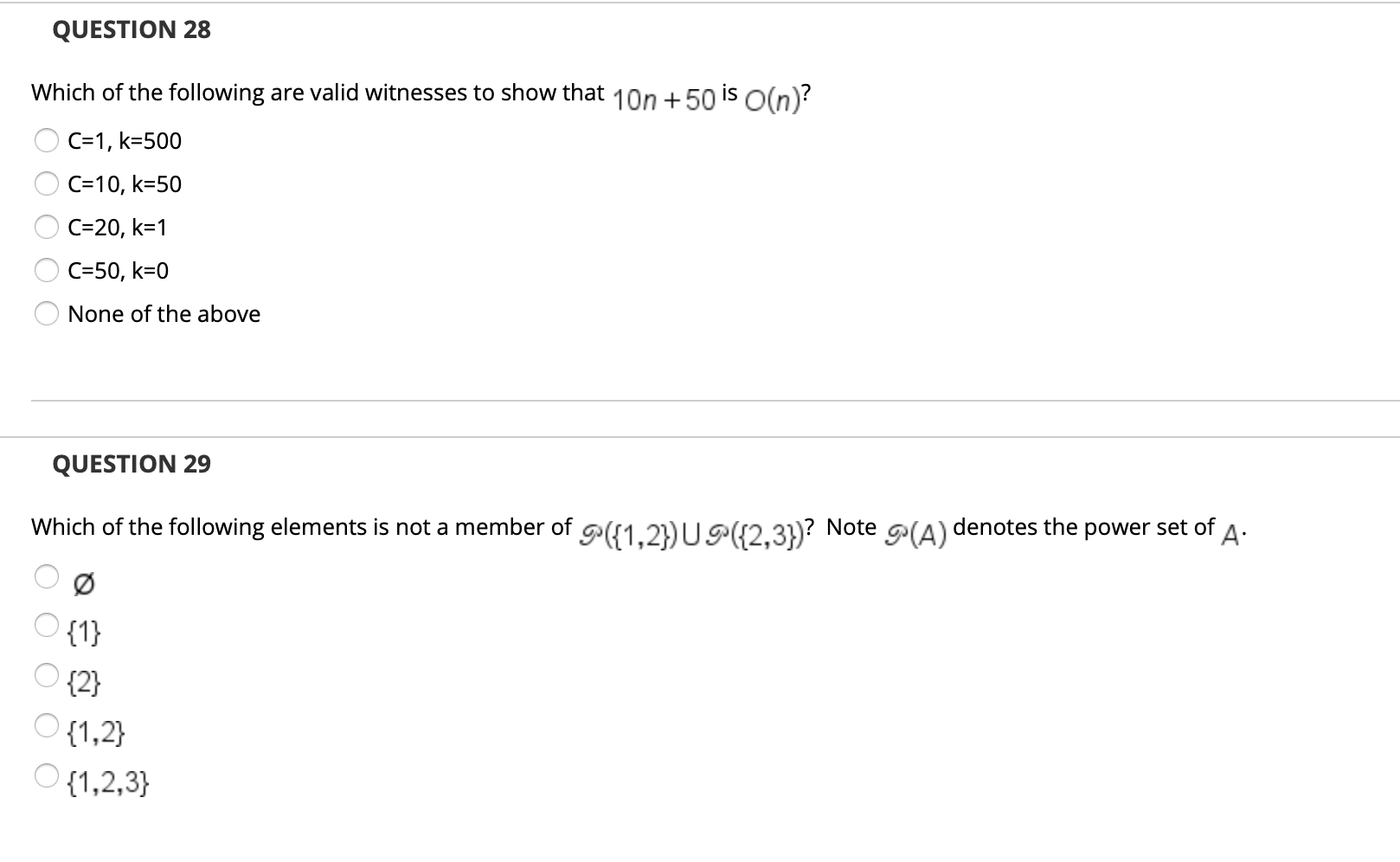 Solved QUESTION 28 Which of the following are valid | Chegg.com