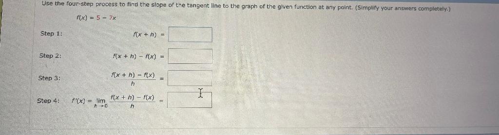 Solved Use the four-step process to find the slope of the | Chegg.com