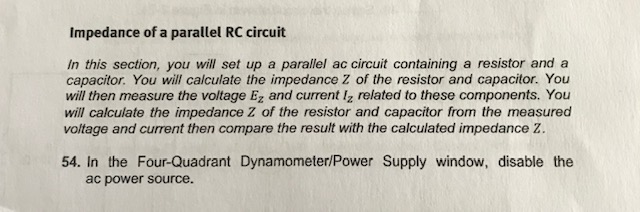 Solved Impedance of a parallel RC circuit In this section, | Chegg.com