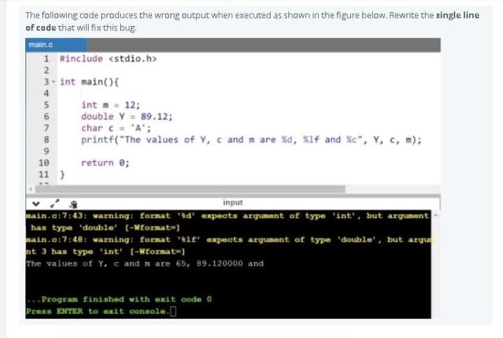 Solved The following code produces the wrong output when | Chegg.com
