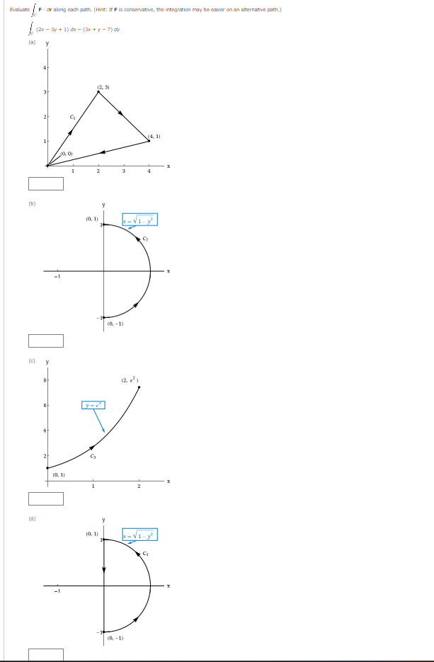 Solved Evaluate ∫C﻿F - ﻿dr alang each path. (Hint: if F is | Chegg.com