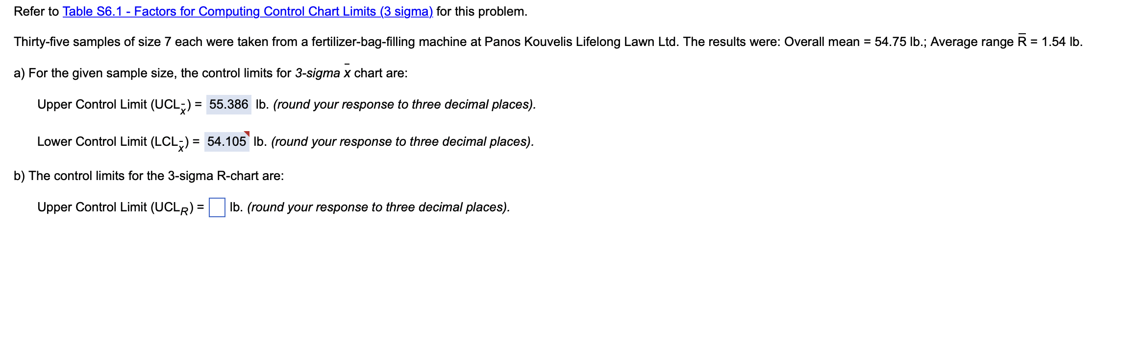 Refer To Table S61 Factors For Computing Control 3219