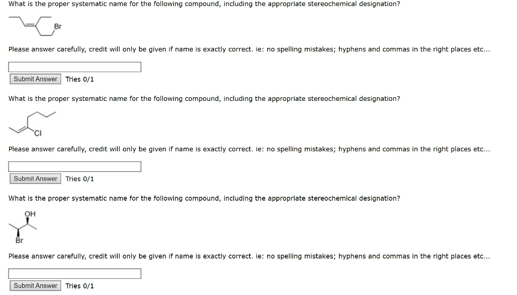 Solved What is the proper systematic name for the following | Chegg.com