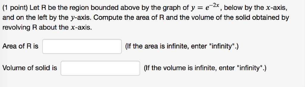 Solved (1 point) Let R be the region bounded above by the | Chegg.com