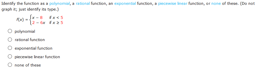 Solved Identify the function as a polynomial, a rational | Chegg.com