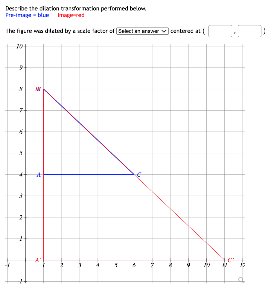 Solved Describe the dilation transformation performed below. | Chegg.com