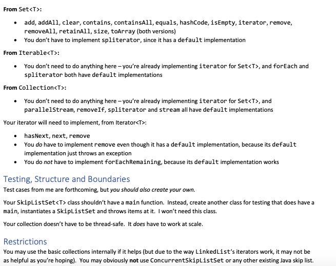 Assignment Implement a skip list as a genericized | Chegg.com