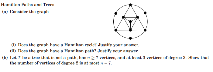 Solved Hamilton Paths and Trees (a) Consider the graph (i) | Chegg.com