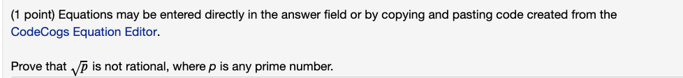 Solved (1 point) Equations may be entered directly in the | Chegg.com