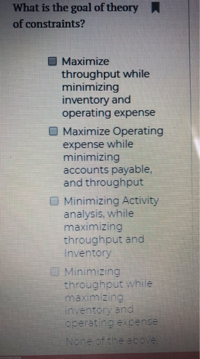 Solved Which Of The Following Project Job Shop Batch Process