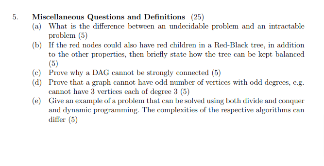 Solved 5 Miscellaneous Questions And Definitions 25 A 2718