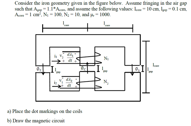 Solved Just draw the magnetic circuit and its calculated | Chegg.com