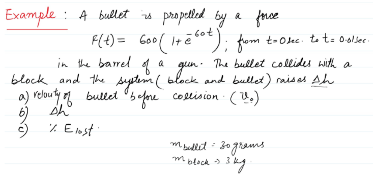 Solved и a Example A bullet is propelled by force F(t) = | Chegg.com